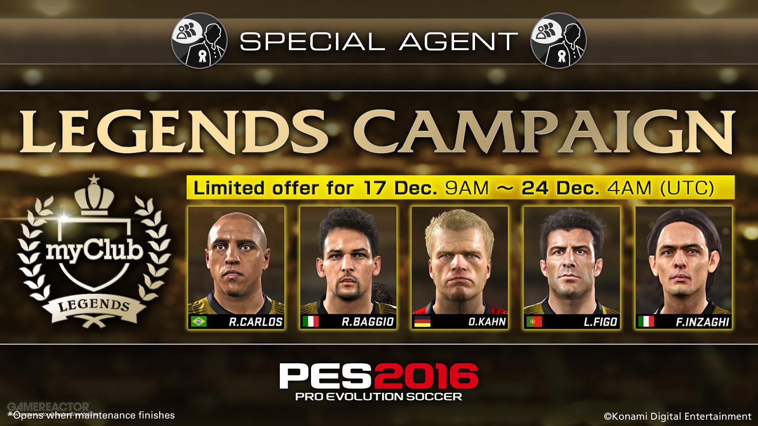 PES 2016: Baggio e Inzaghi disponibili in MyClub - Pro Evolution Soccer ...