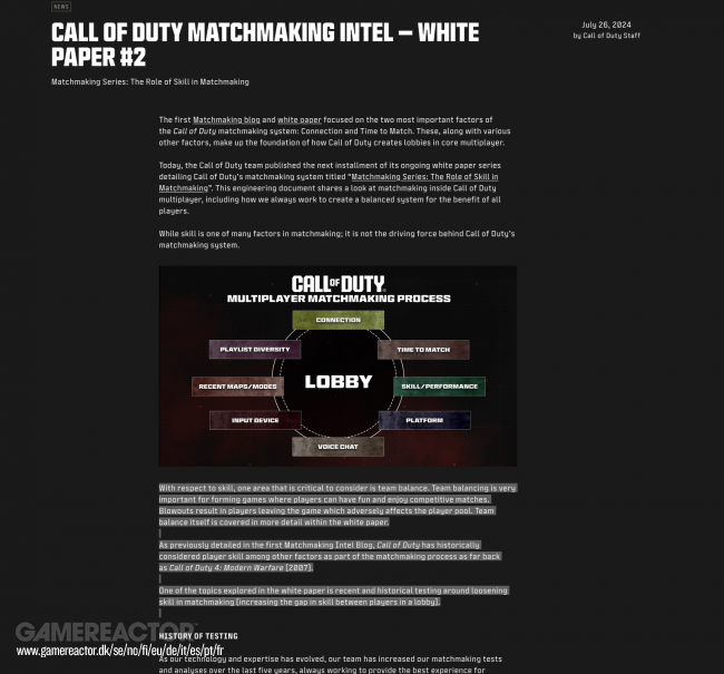 Activision racconta tutto sul matchmaking in Call of Duty - Call of Duty: Warzone 2 - Gamereactor