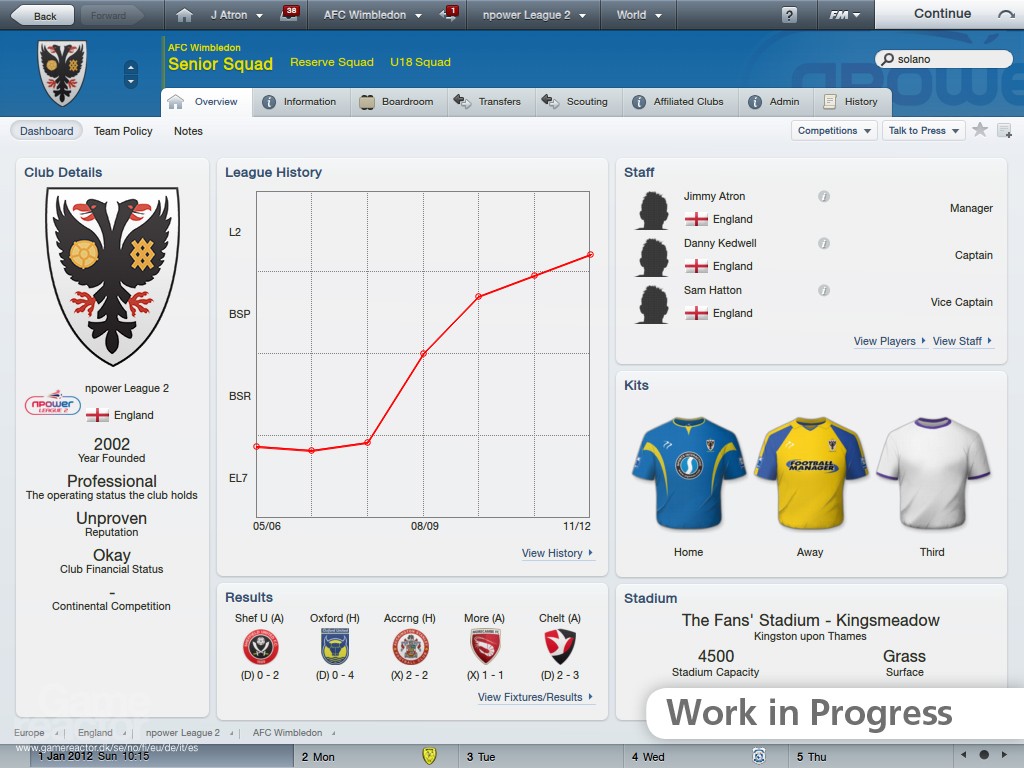 Arriva Football Manager 2012