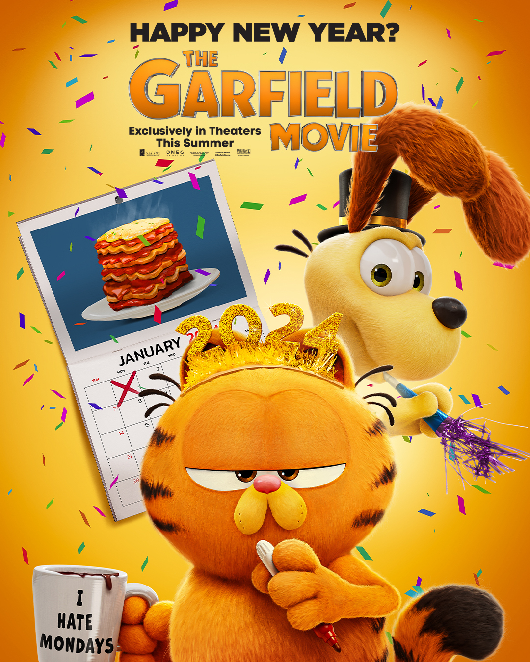 The Garfield Movie saluta il nuovo anno con un nuovo poster